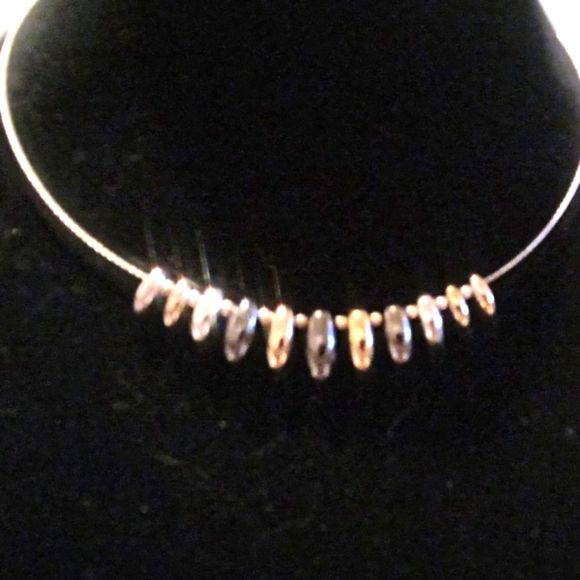Unbranded | Jewelry | Tri Color Wire Choker Sliding Bar Necklace | Poshmark